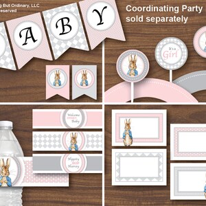 Peter Rabbit Editable Party Signs, Pink and Gray Printable Signs ...