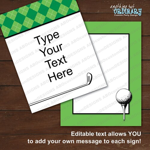 Golf Editable Party Signs Printable Golf Partee Wall Signs - Etsy