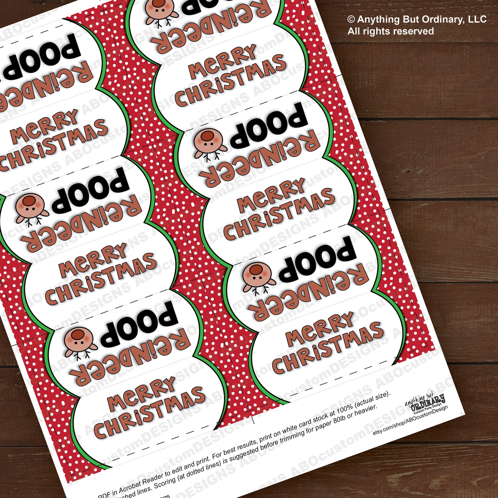 Reindeer Poop Bag Toppers Funny Editable Christmas Treat Bag - Etsy UK