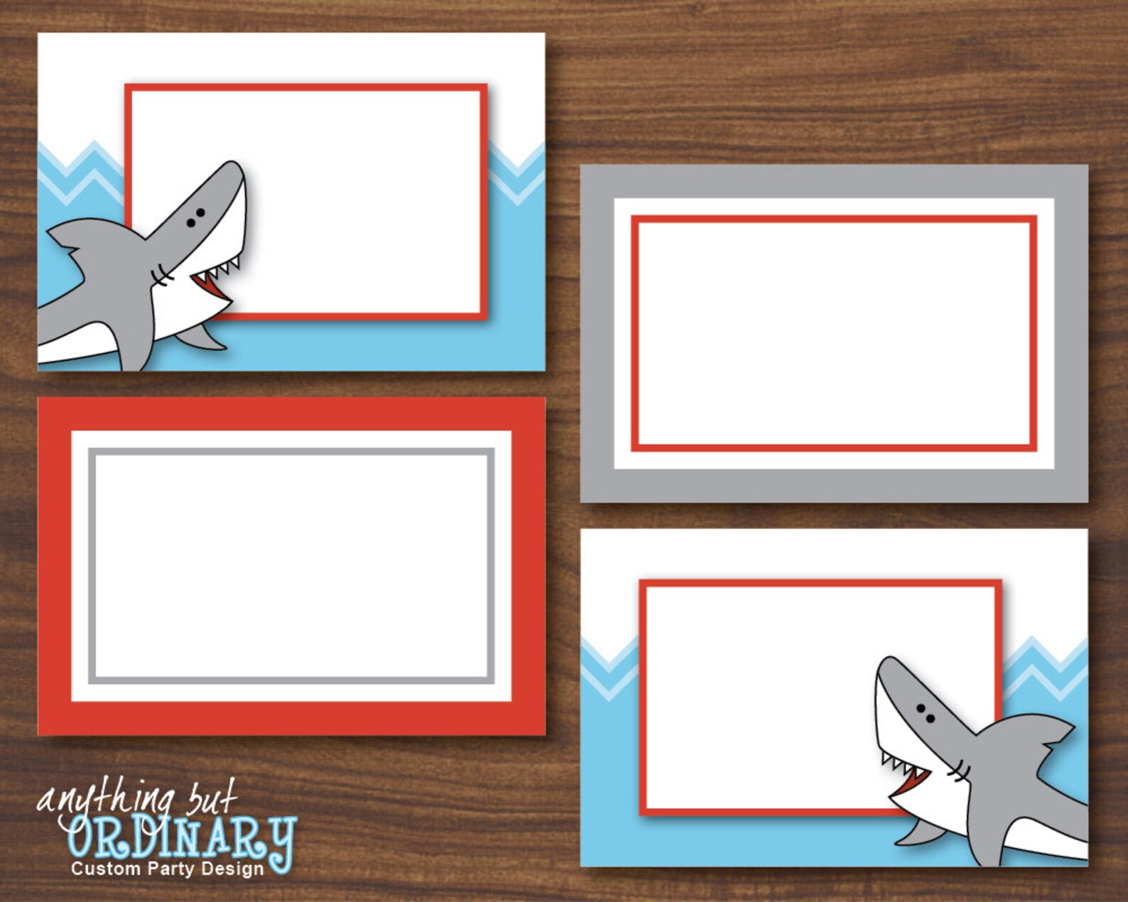 Shark Bite Birthday Editable Table Tents DIY Food Labels - Etsy