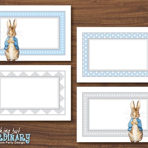 DIY Peter Rabbit Gray and Blue Editable Table Tents, INSTANT DOWNLOAD ...