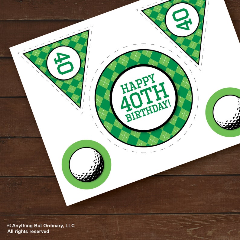 PERSONALIZED Golf Birthday Centerpiece Set Printable Partee - Etsy