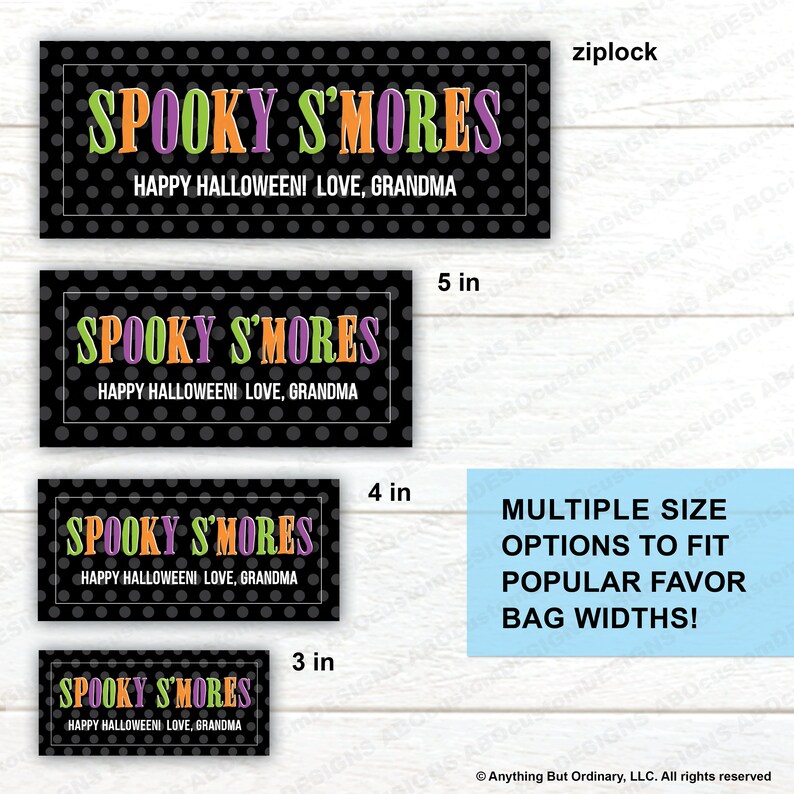Spooky S'mores Bag Toppers | Printable Halloween Smore Treat Bag ...