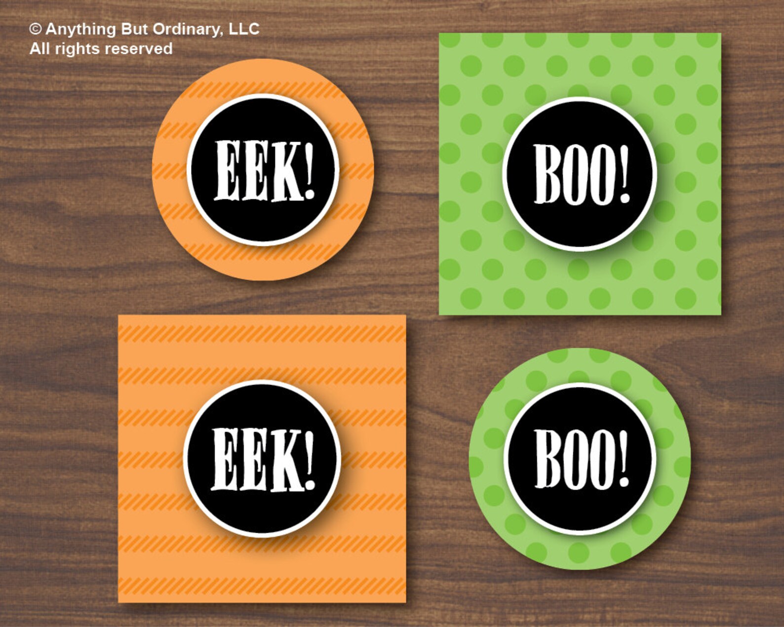 Halloween DIY Party Circles for Cupcake Toppers Favor Labels - Etsy