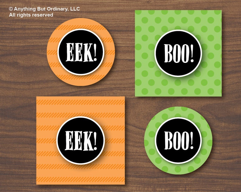 Halloween DIY Party Circles for Cupcake Toppers, Favor Labels, From ...