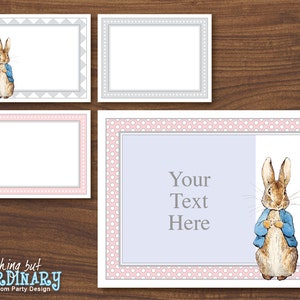 Peter Rabbit Editable Party Signs Pink and Gray Printable - Etsy