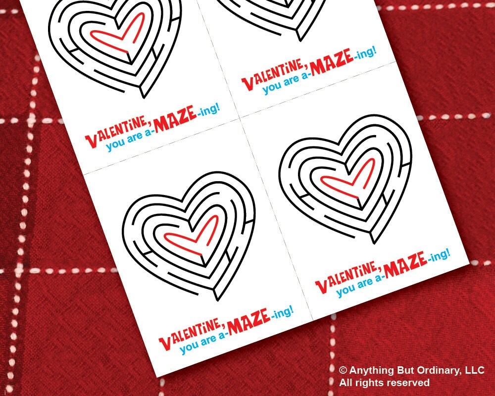 Amazeing Valentine Cards Printable Valentine Maze Pencil - Etsy Singapore