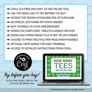 EDITABLE Golf Party Guessing Game Signs | Printable Guess the Number of Tees Signs | CORJL ...