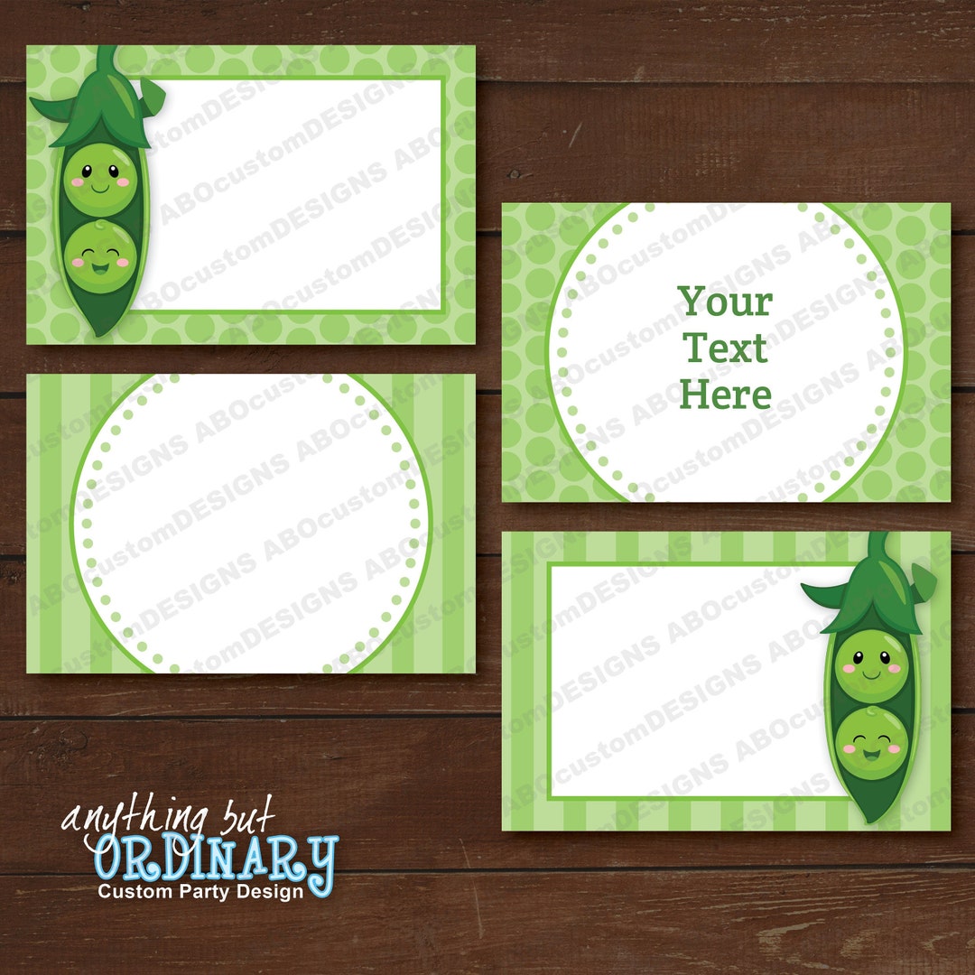 Editable Sweet Peas Tent Cards Printable Two Peas in a Pod Folded ...