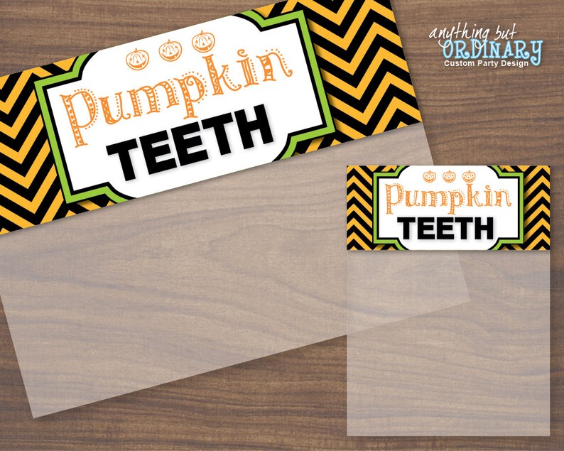 Pumpkin Teeth Bagtoppers Editable Halloween Treat Bag Labels - Etsy