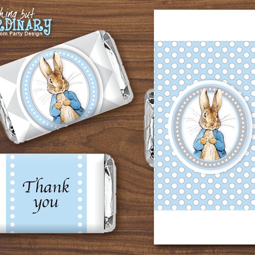 Peter Rabbit Mini Candy Bar Labels Blue and Gray Small - Etsy