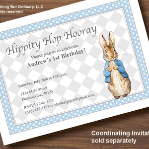 Printable Peter Rabbit Birthday Water Bottle Labels, Blue and Gray ...