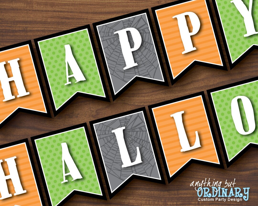 DIY Happy Halloween Banner, From Dress Scary Collection in Black ...