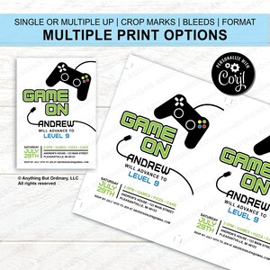 EDITABLE Game on Birthday Invitation | Level up Printable Video Game ...