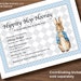 Large Peter Rabbit Favor Tags, Blue and Gray Editable Label Cards, Name ...