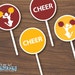 Cheerleading Cupcake Toppers, DIY Cheer Lables in Maroon and Gold ...