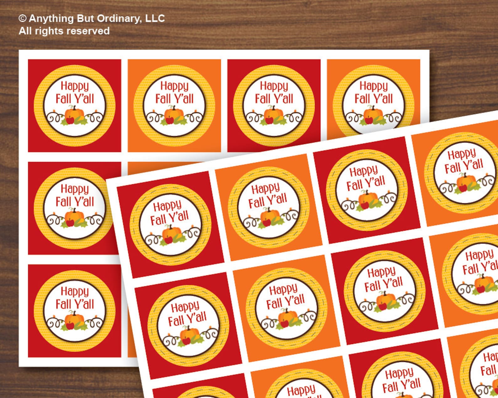 Happy Fall Y'all Gift Tags, DIY Editable Fall Circle Labels, INSTANT ...