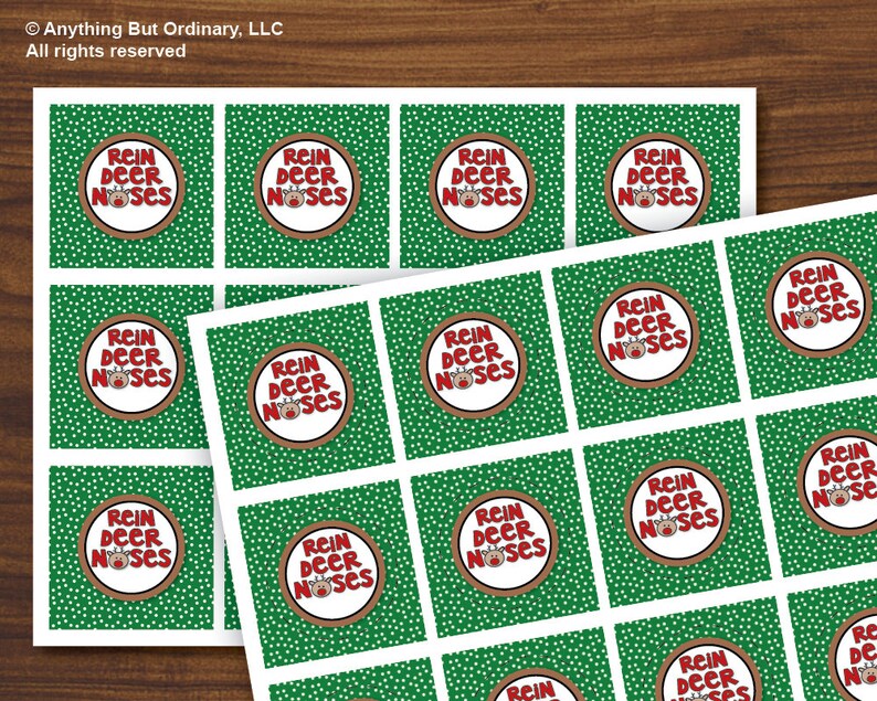 Reindeer Noses Gift Tags Printable Christmas Favor Tags - Etsy