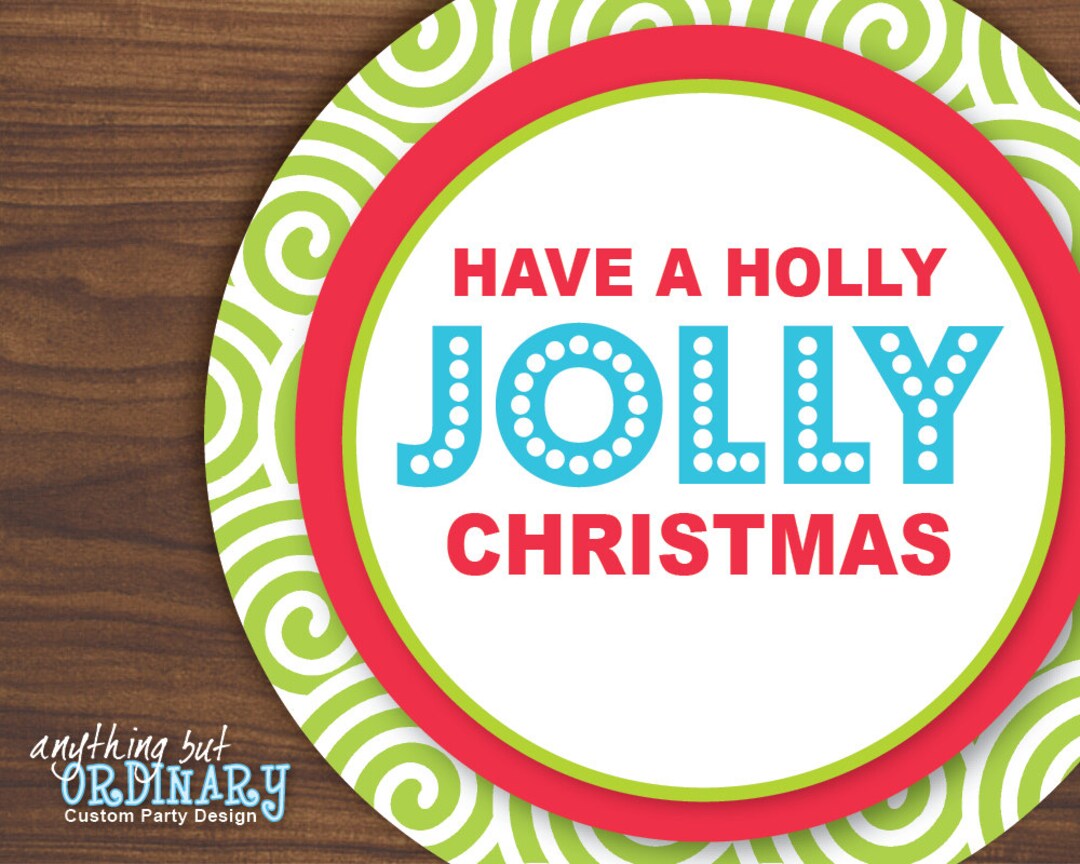 Holly Jolly Christmas Tags, Lollipop or Sucker Tags, Mason Jar Labels ...