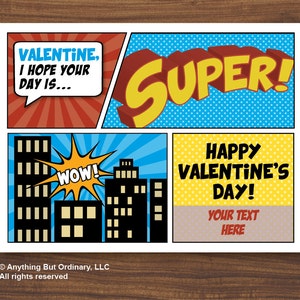 Printable Superhero Valentine Cards Kid's Super Hero - Etsy