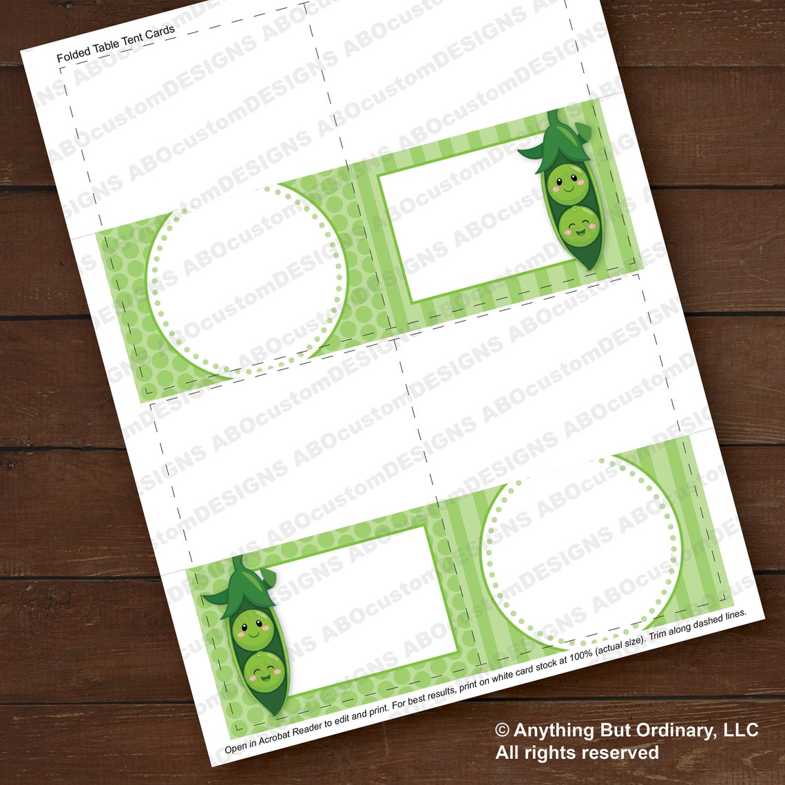 Editable Sweet Peas Tent Cards Printable Two Peas in a Pod - Etsy