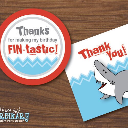 Shark Birthday Party Favor Tag // Shark Birthday Favor Tags | Etsy