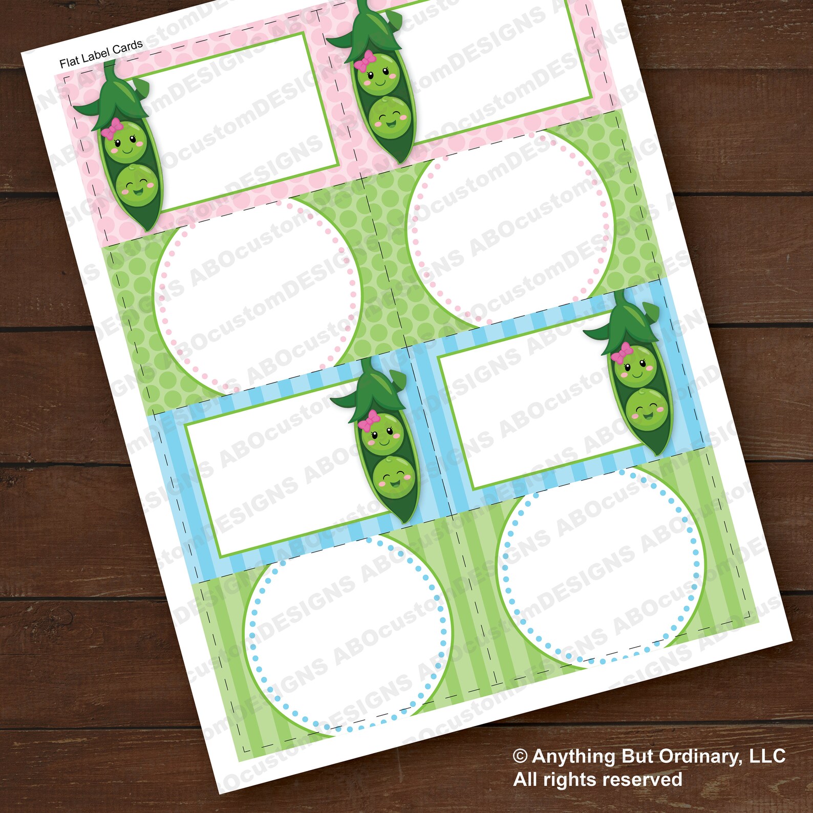 Editable Sweet Pea Flat Label Cards Printable Two Peas in a - Etsy