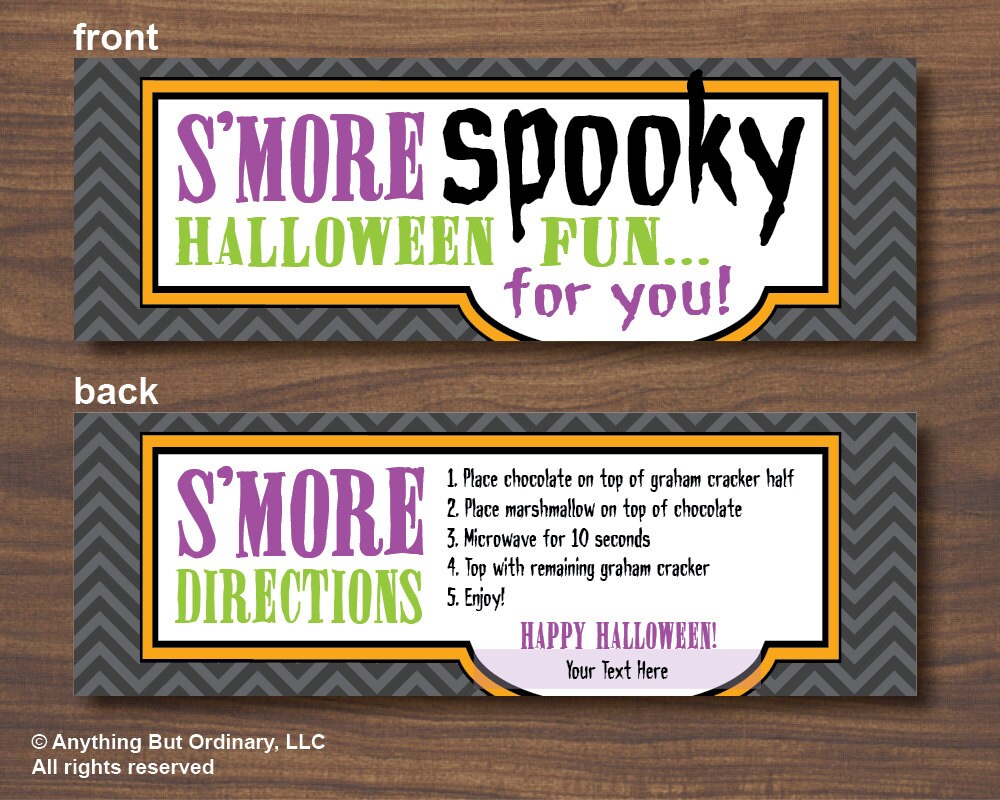 Halloween Smore Spooky Bag Toppers Editable Treat Bag Labels - Etsy