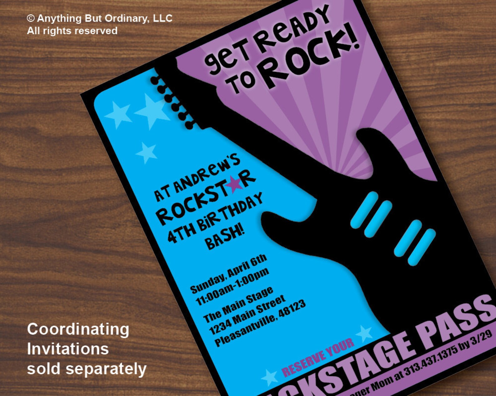 Rockstar Thank You Card Flat Card EDITABLE Thank You Note - Etsy