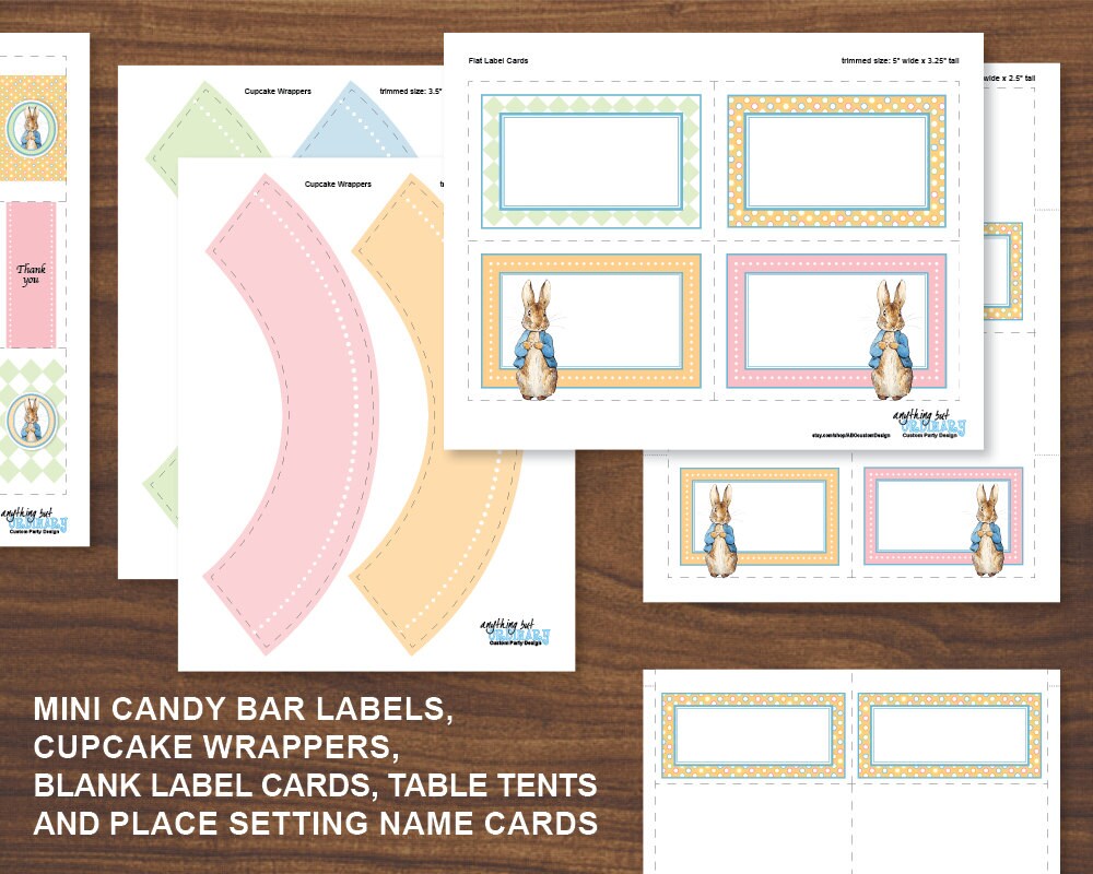 Girls Peter Rabbit Birthday Decorations, INSTANT DOWNLOAD, DIY ...