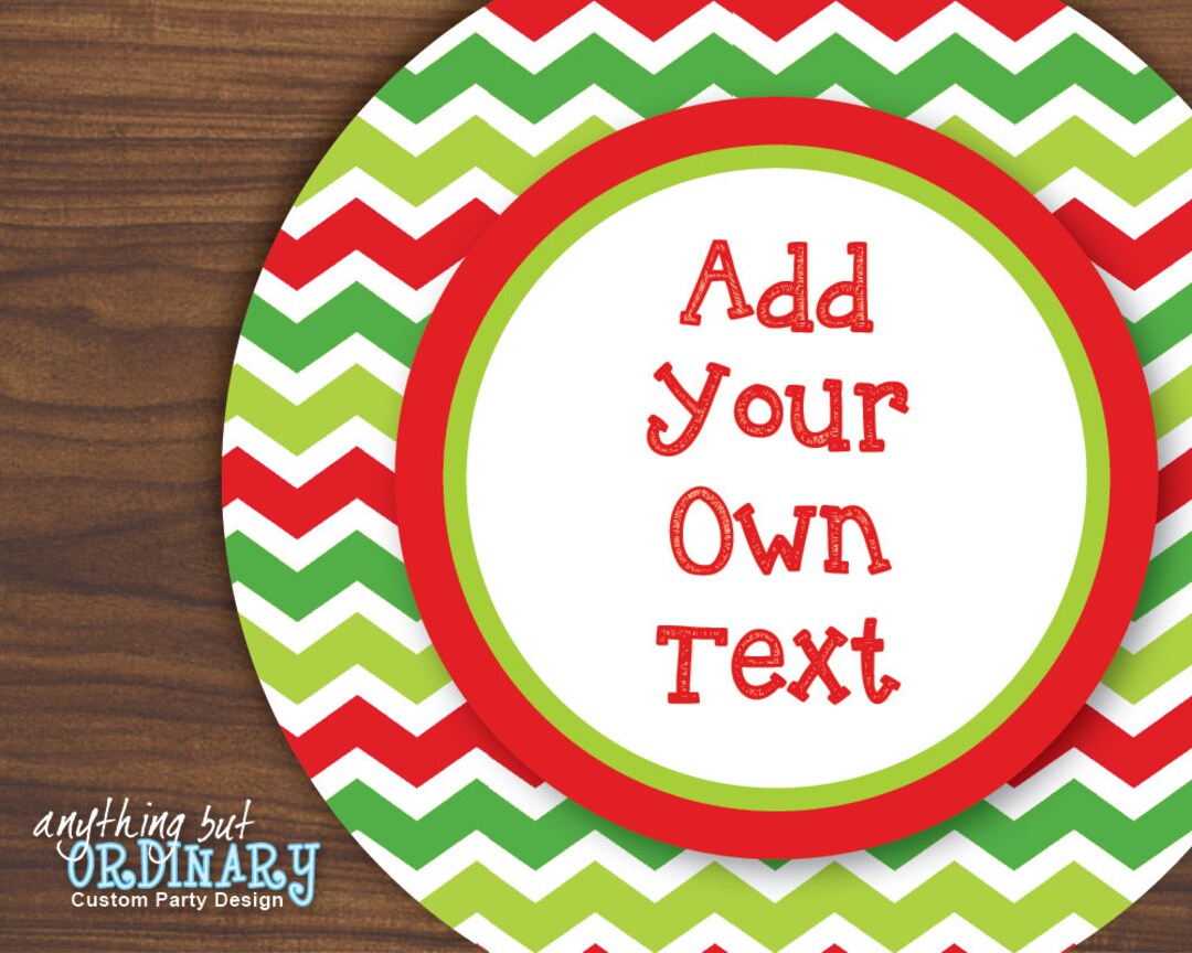 Editable Red and Green Chevron Tags, Christmas Gift Tags, Editable ...