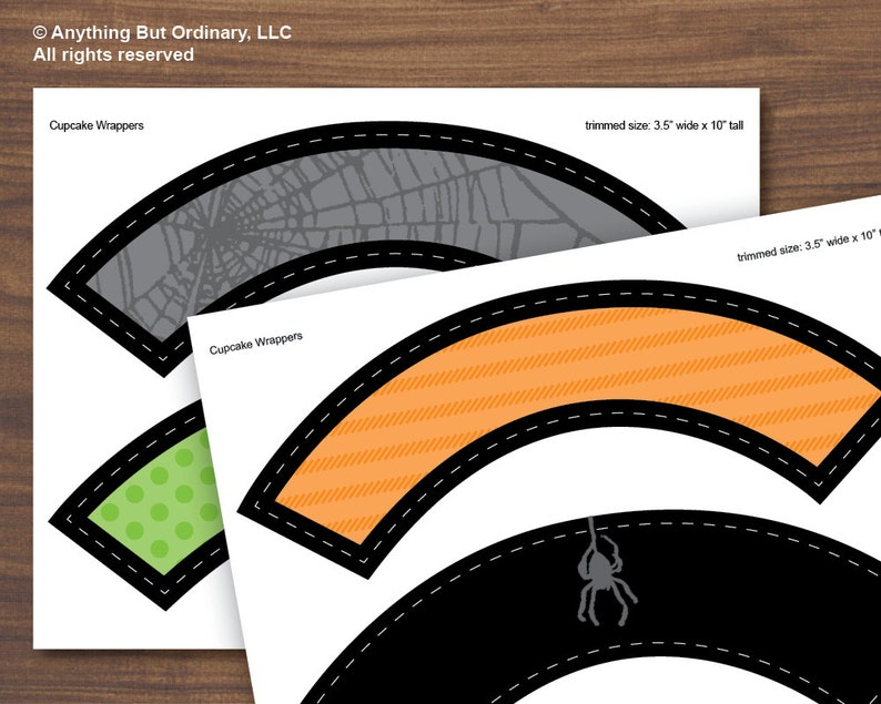 Halloween Cupcake Wrappers, DIY Dress Scary Collection Labels, INSTANT ...