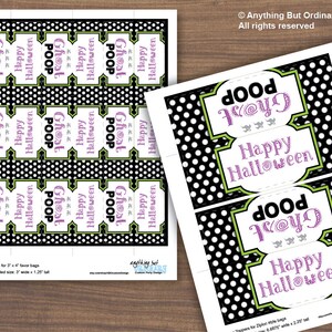 Ghost Poop Bagtoppers, Editable Halloween Treat Bag Labels, INSTANT ...