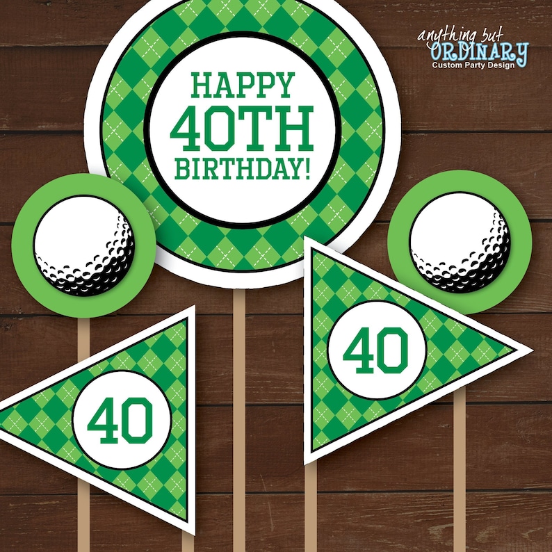 PERSONALIZED Golf Birthday Centerpiece Set Printable Partee - Etsy