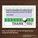Golf Graduation Partee Thank You Note / Green Argyle Flat EDITABLE Golf ...