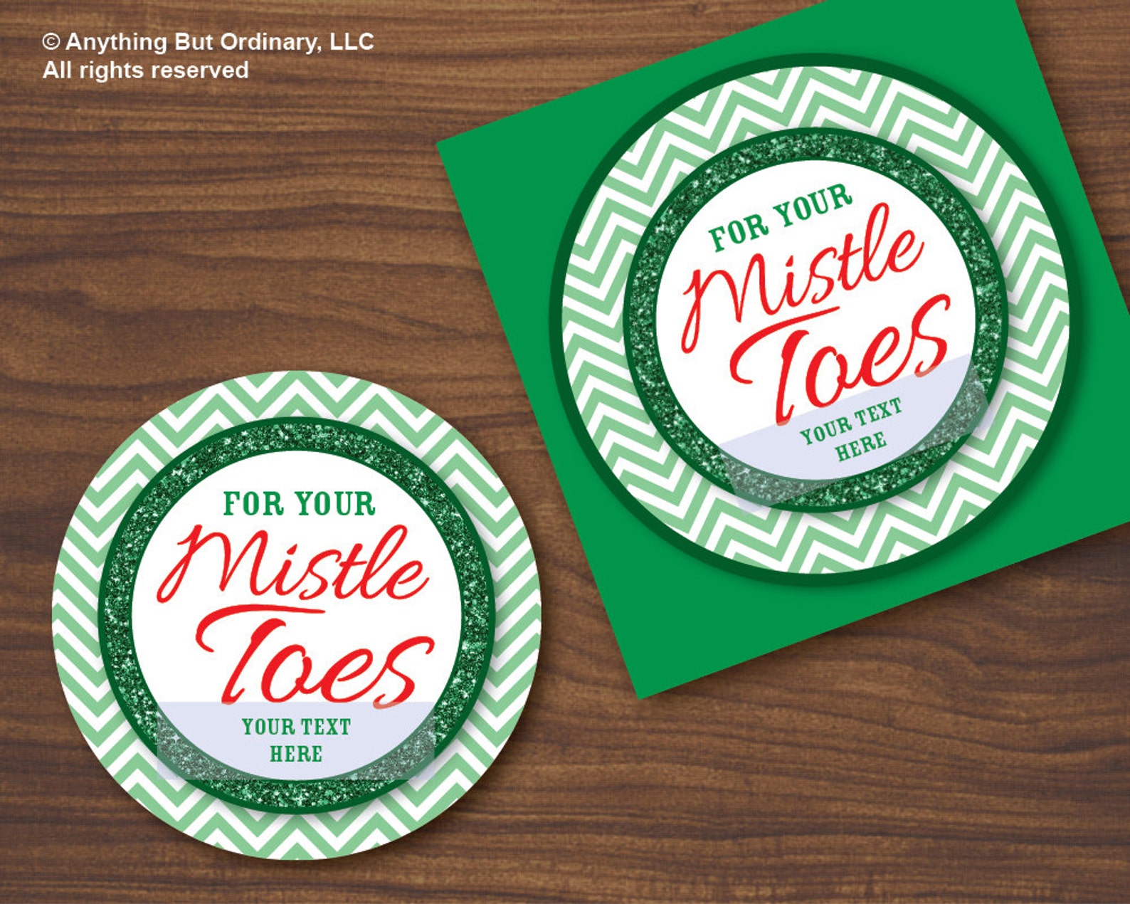 For Your Mistletoes Gift Tags DIY Editable Christmas Circle - Etsy
