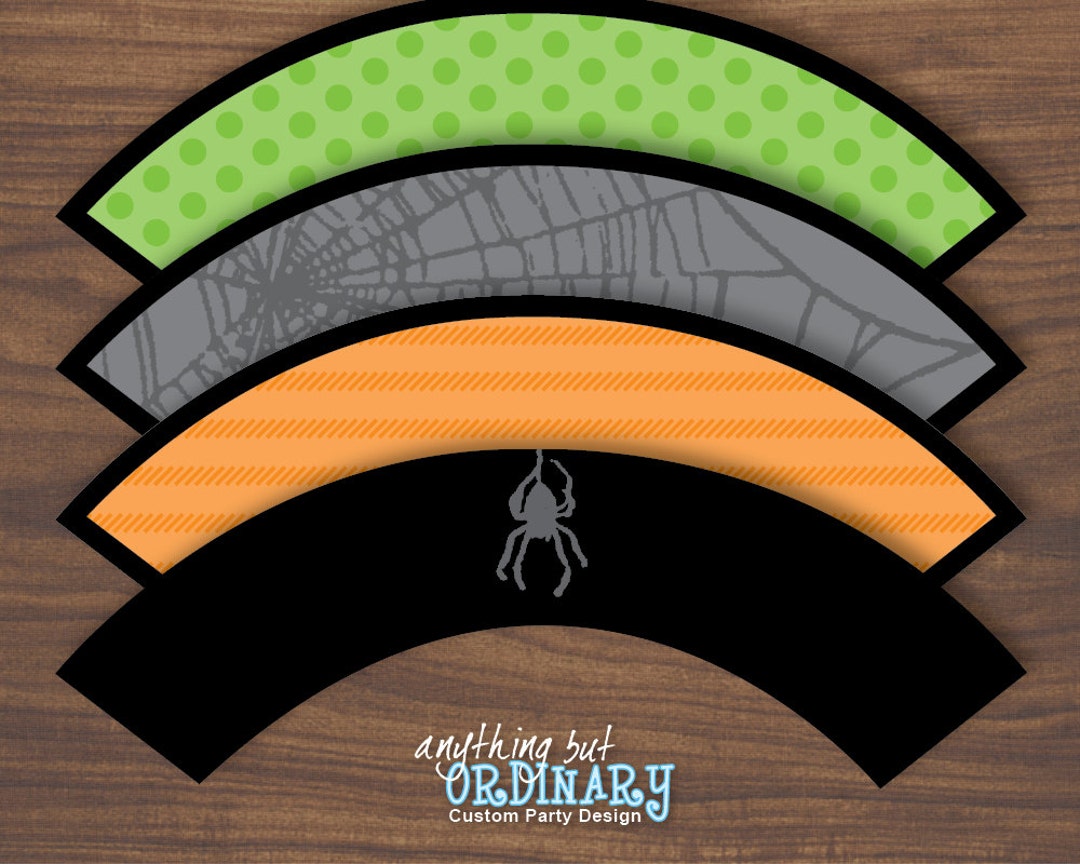 Halloween Cupcake Wrappers DIY Dress Scary Collection Labels - Etsy