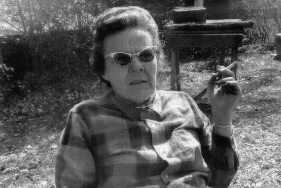 Mean Old Lady Smoking