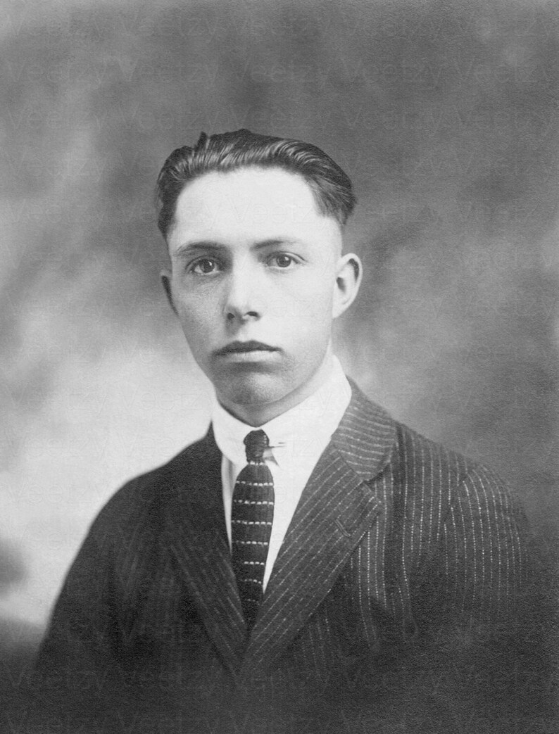 Digital Download Victorian Man Young Handsome Face Business Suit Tie ...