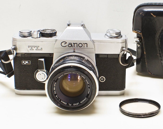 Canon TL QL Camera With Canon FL 50MM 1:1.8 Lens - Working Vintage ...