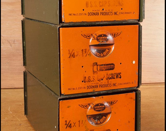Dorman Products Add-a-bin Parts Bin, Vintage Metal Parts Organizers ...