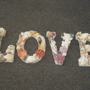 Beach Decor Shell Letters LOVE Multicolor Shell Letters | Etsy