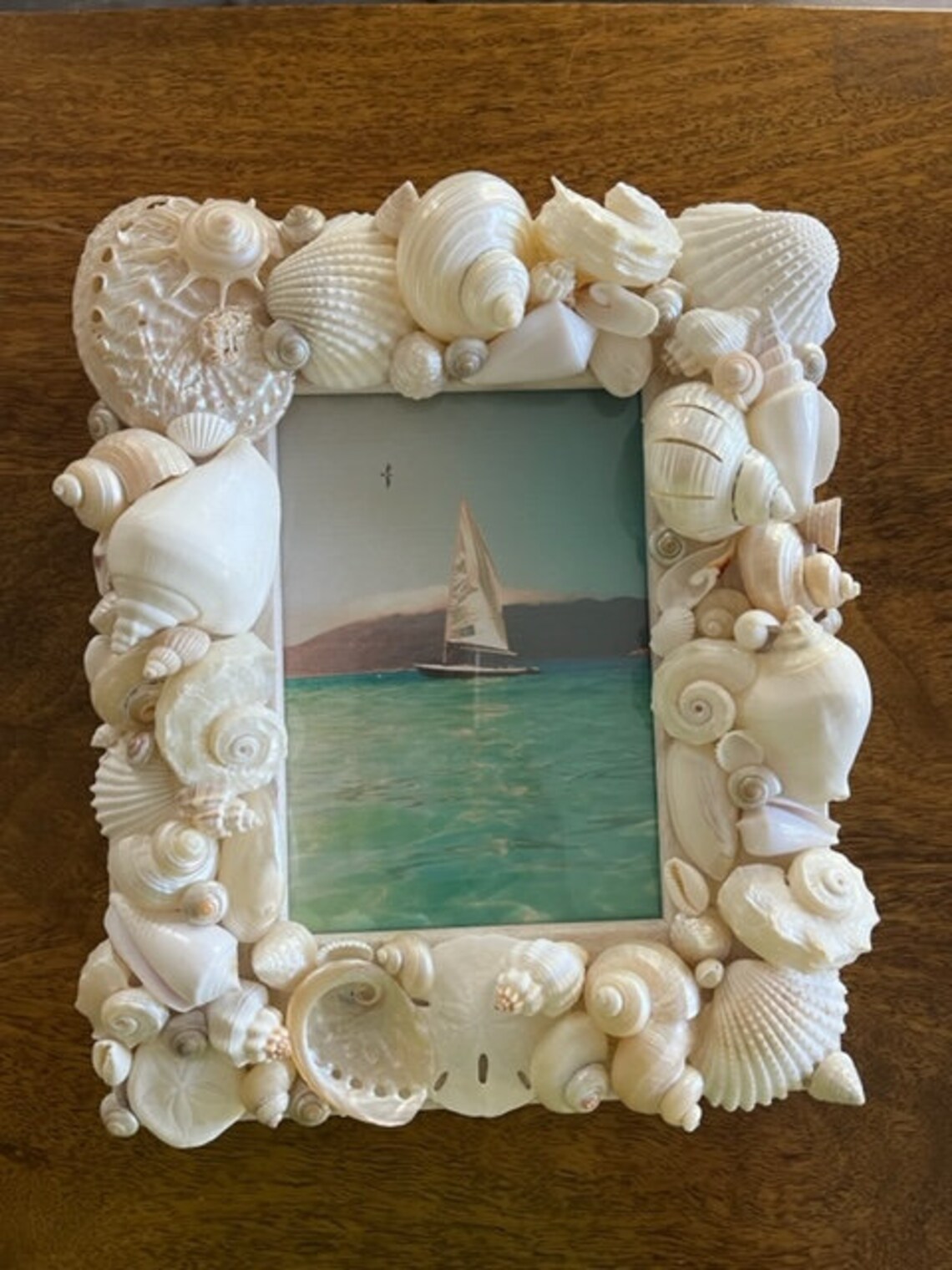 Beach Decor White Seashell Picture Frame Shell Frame White - Etsy