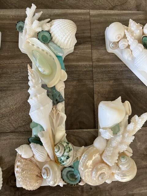 Beach Decor "family" Shell Letters - Soft Tropical Colored Shell ...