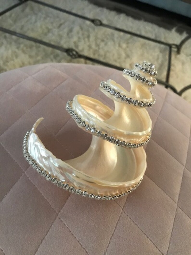 Embellished Spiral Polished Wavy Top Trochus Shell With - Etsy