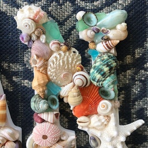 Beach Decor OCEAN Shell Letters - Seashell Letters - Beach Sign ...