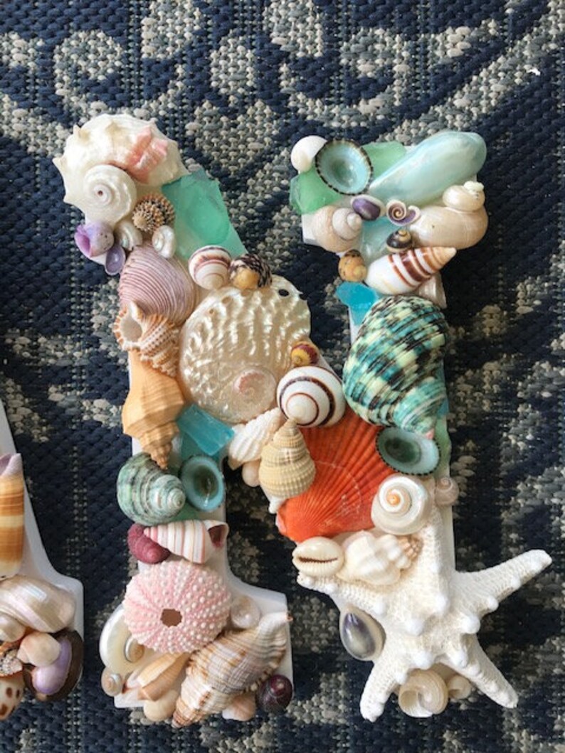 Beach Decor OCEAN Shell Letters Seashell Letters Beach - Etsy