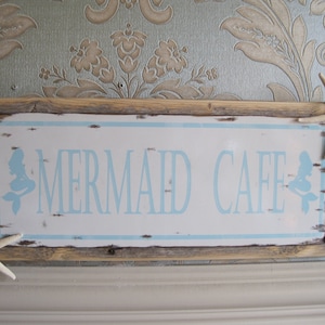 Beach Decor Sign - "mermaid Cafe" Sign - Coastal Home Decor - Wooden ...