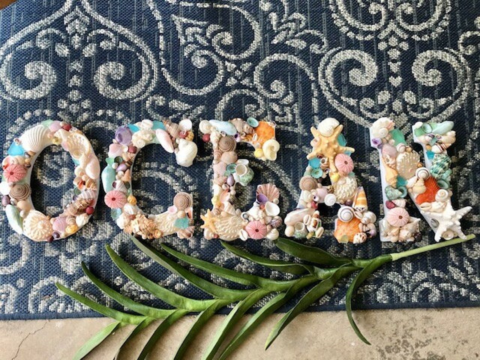Beach Decor OCEAN Shell Letters Seashell Letters Beach - Etsy