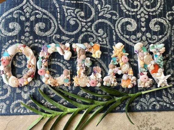 Beach Decor Ocean Shell Letters Seashell Letters Beach | Etsy